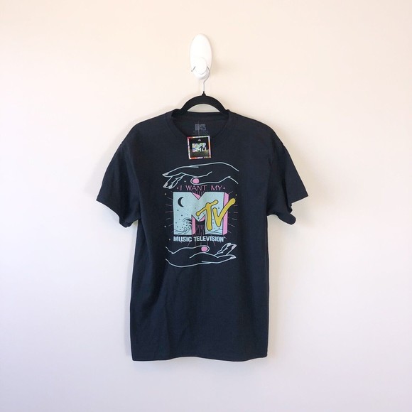 MTV | Tops | Mtv Graphic Tshirt Crewneck Short Sleeve Black I Want My ...